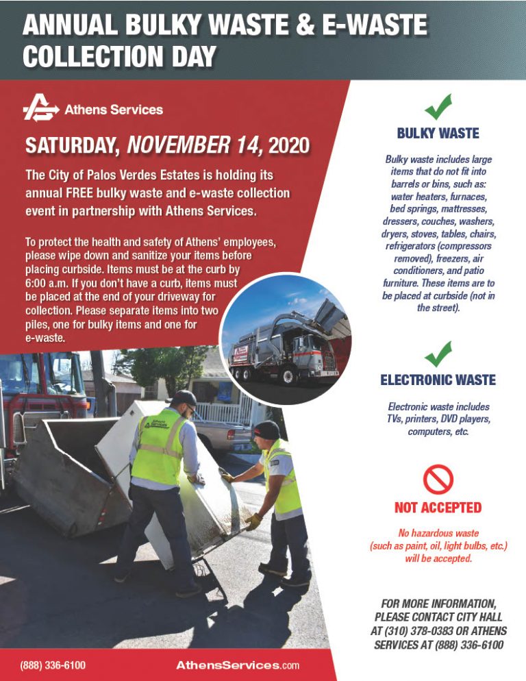 Palos Verdes Estates Annual Bulky Waste & E-Waste Collection Day ...