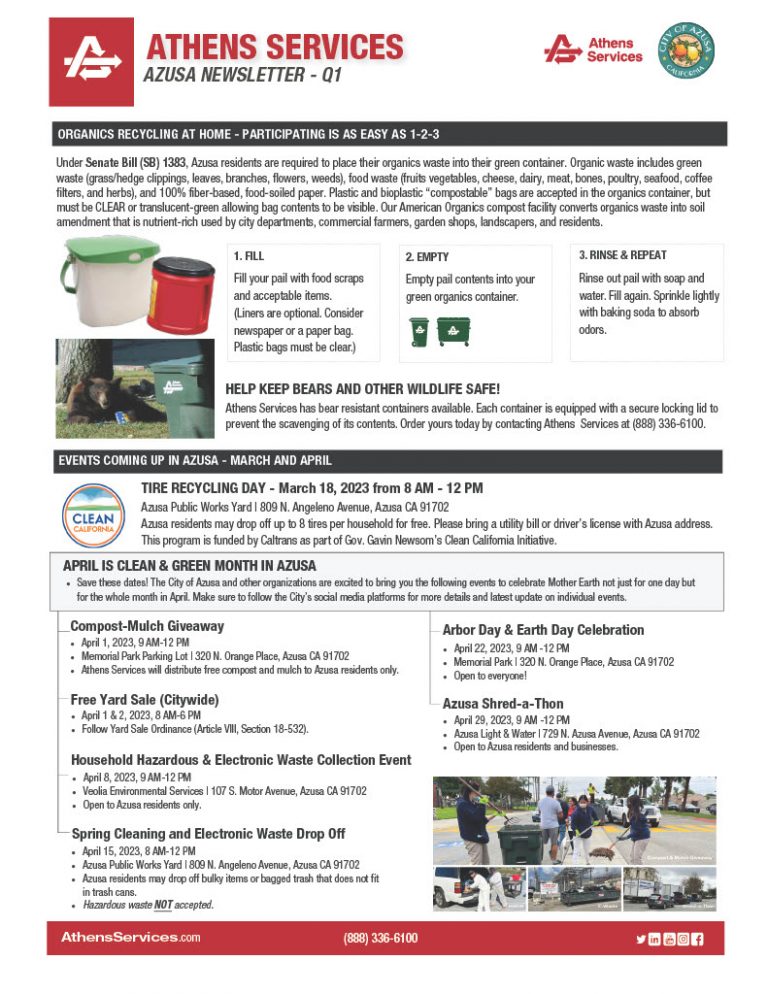 Azusa Spring Cleaning And Electronic Waste Drop Off - Athens Services